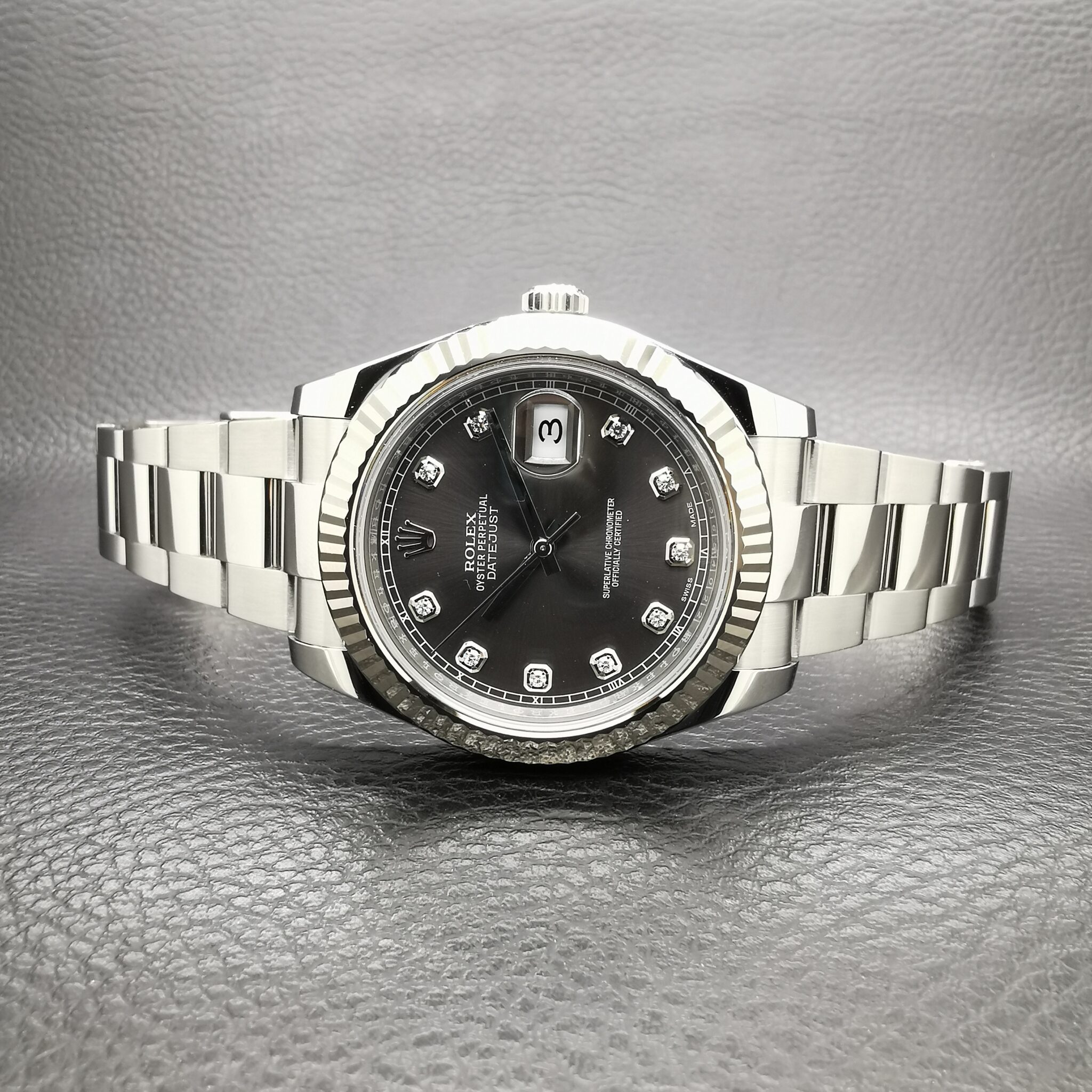 Rolex Datejust II Rhodium 41mm Diamond Dial Watches - Timeology